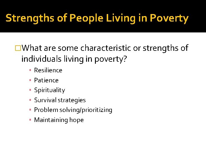 Counseling and Poverty We have come dangerously close