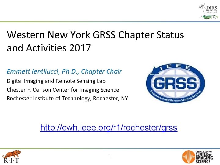 Western New York GRSS Chapter Status and Activities