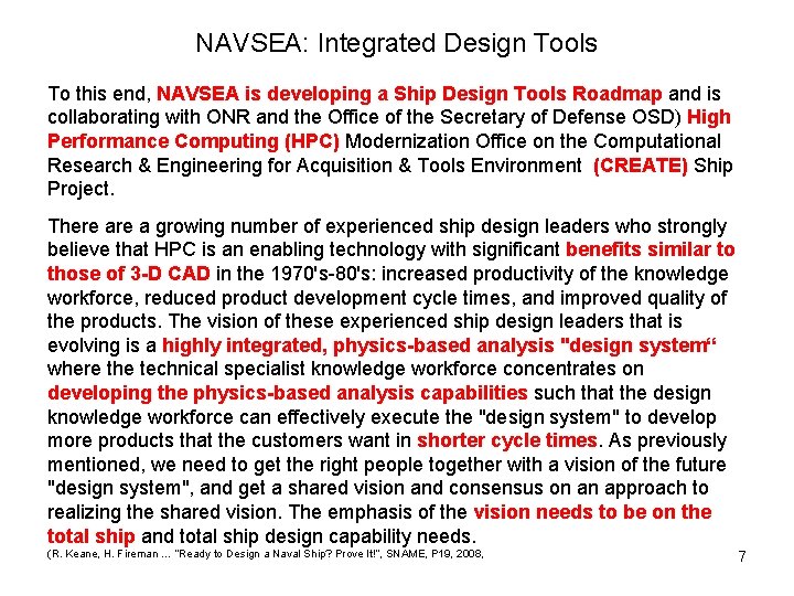 Performance Based Design for Fleet Affordability ASNE Day