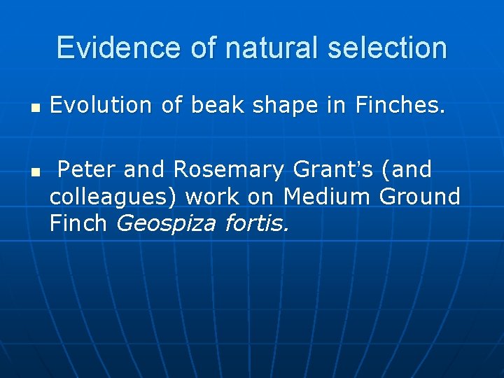 BIOL 4120 Principles of Ecology Lecture 6 Evolution