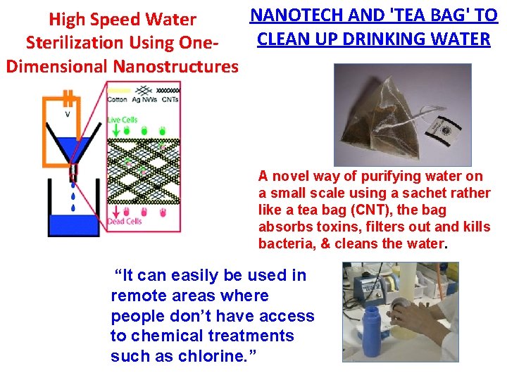 NANOTECHNOLOGY APPLICATIONS FOR WATER PURIFICATION AND WASTEWATER TREATMENT