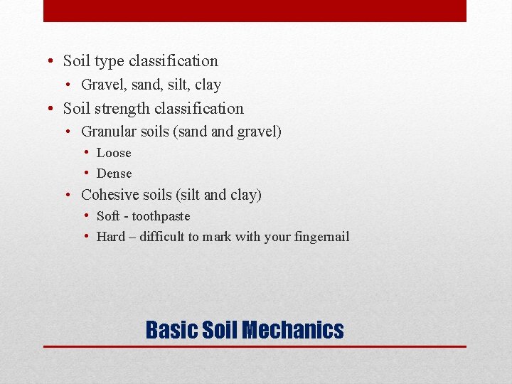 Engineering Presentation Soil type classification Gravel sand silt