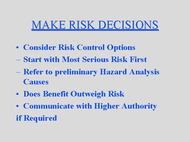 OPERATIONAL RISK MANAGEMENT The Benefits of Risk Management