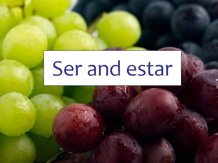 Ser and estar Ser comes from the Latin