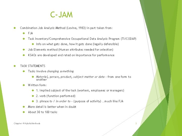 Chapter 4 Hybrid Methods Combination Job Analysis Method