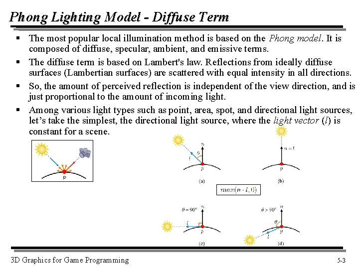 Chapter V Illumination and Shaders 3 D Graphics