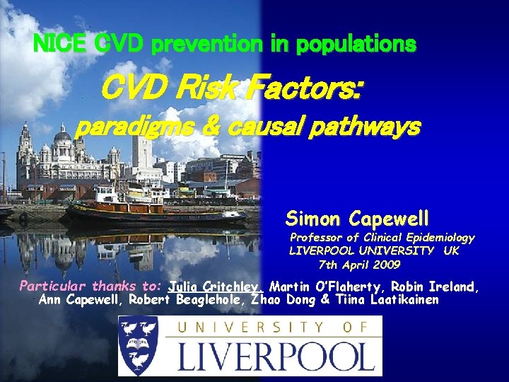 NICE CVD prevention in populations CVD Risk Factors