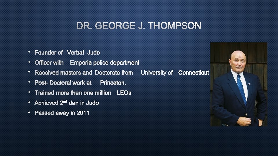 INTRODUCTION TO VERBAL JUDO FOUNDED BY GEORGE J