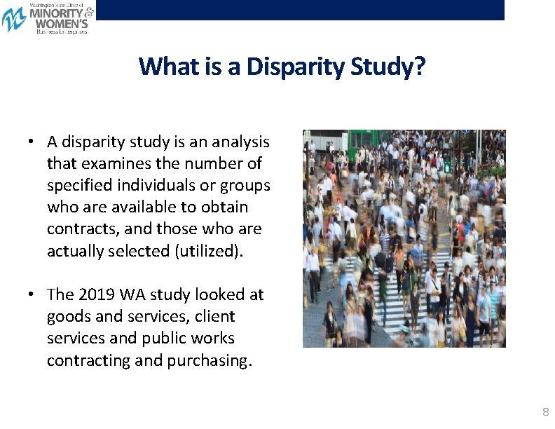 State of Washington 2019 Disparity Study Presented by