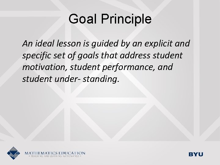 Principles of High Quality Instruction Blake E Peterson