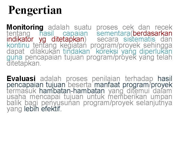 MONITORING DAN EVALUASI KETERPADUAN PELATIHAN TEKNIS JABATAN DASAR