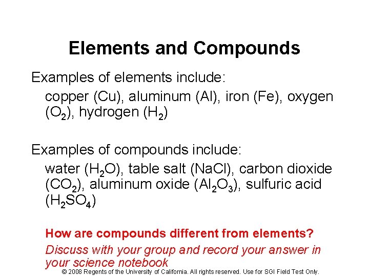 Developing a Model of the Atom SEPUP Science