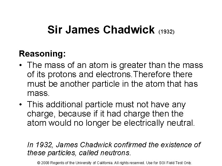 Developing a Model of the Atom SEPUP Science