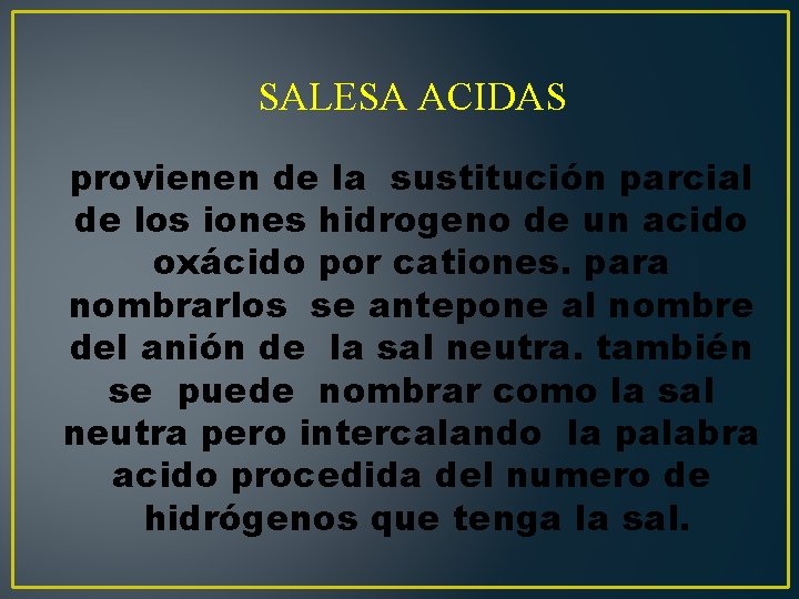 SALES Qu SON LAS SALES TIPO DE SALES