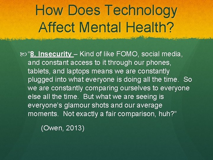 The Effects of Technology on Mental Physical Health