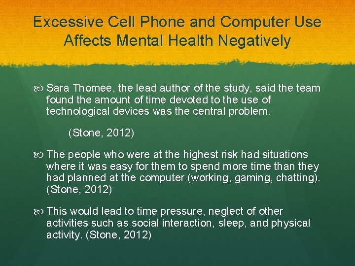 The Effects of Technology on Mental Physical Health