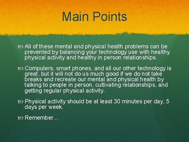 The Effects of Technology on Mental Physical Health