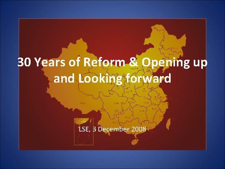 30 Years of Reform Opening up and Looking