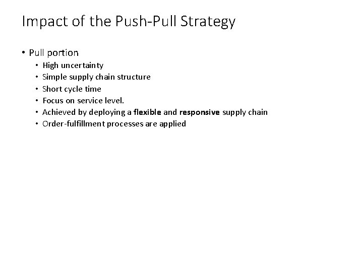 Lesson 4 Supply Chain Integration Chap 6 Push