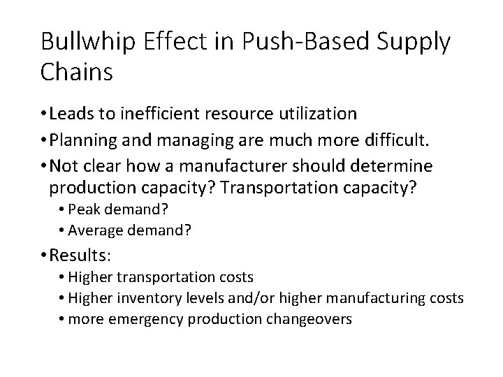 Lesson 4 Supply Chain Integration Chap 6 Push