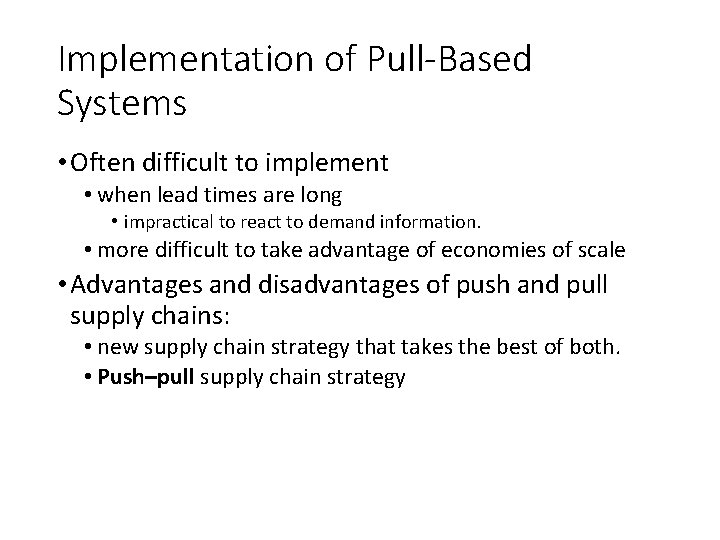 Lesson 4 Supply Chain Integration Chap 6 Push
