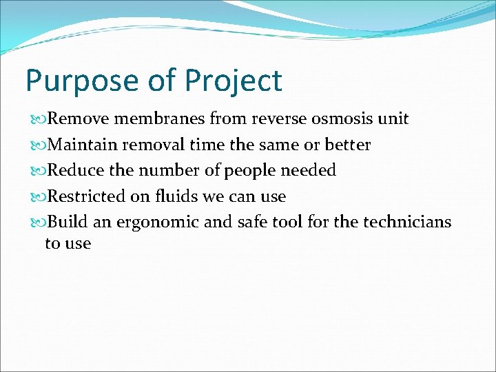 Intel Reverse Osmosis Membrane Removal Tool Spring 2008