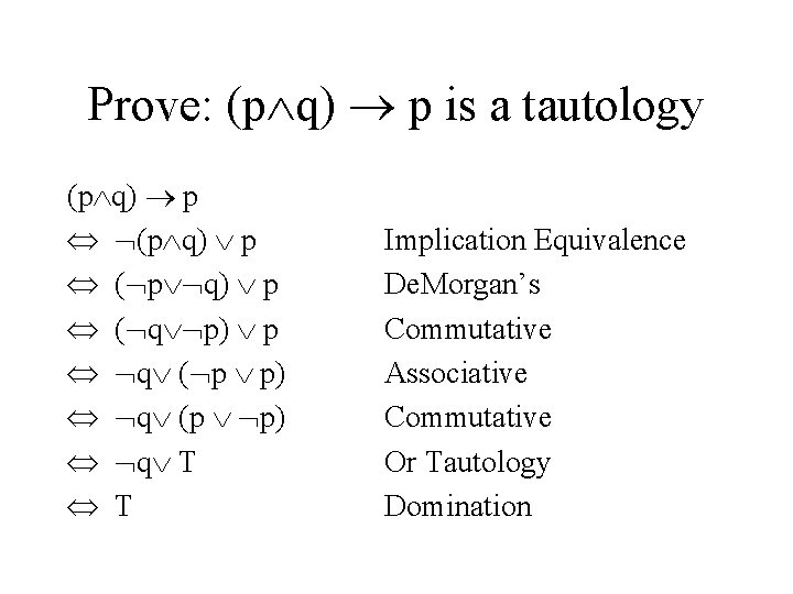 Proofs Using Logical Equivalences Rosen 1 2 List