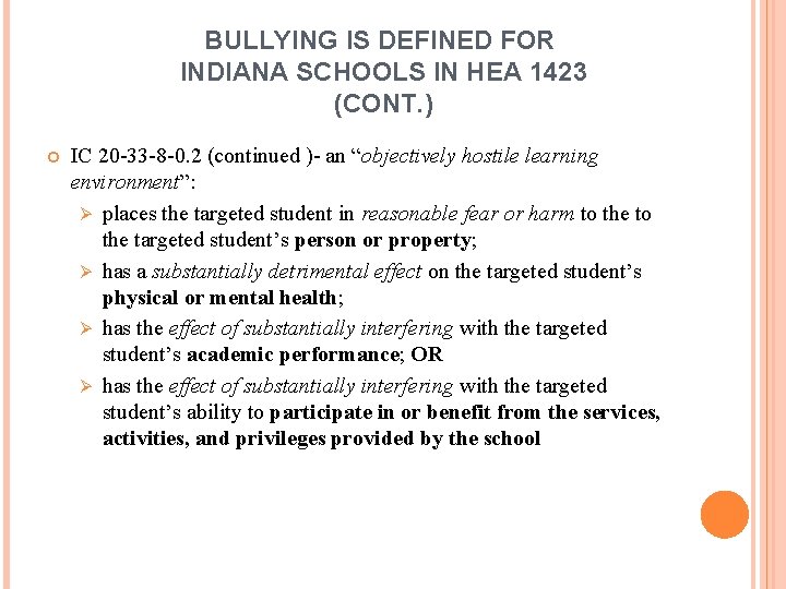 BULLY PREVENTION AND INTERVENTION School Corporation Employee Training