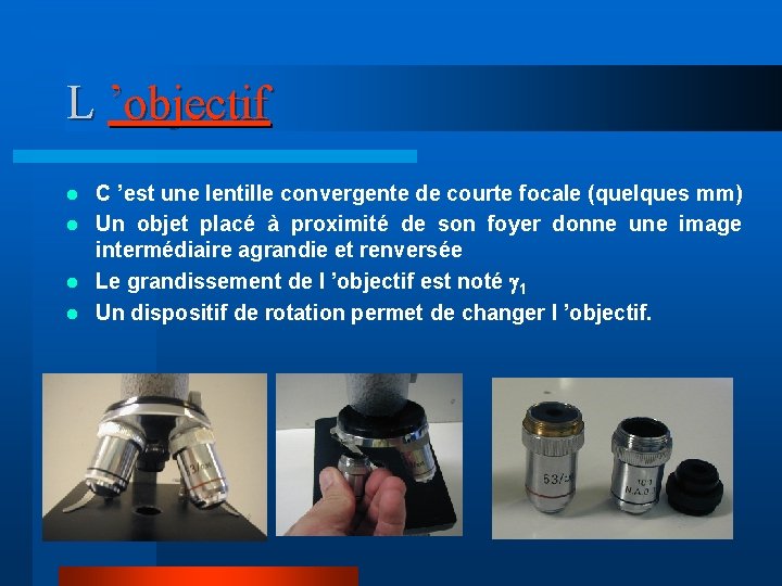 Le microscope lments constitutifs l un oculaire l