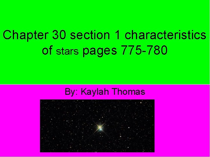 Chapter 30 section 1 characteristics of stars pages