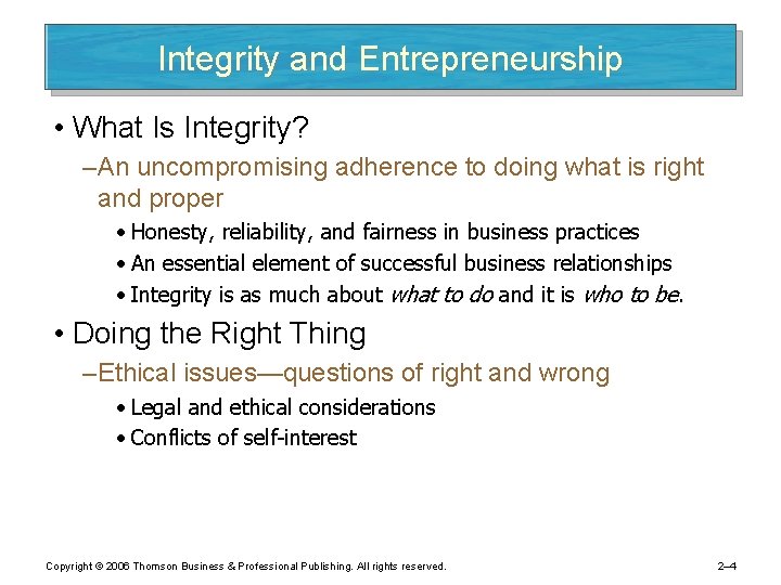 Entrepreneurial Integrity A Gateway to Small Business Opportunity
