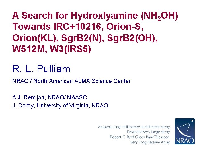 A Search for Hydroxlyamine NH 2 OH Towards