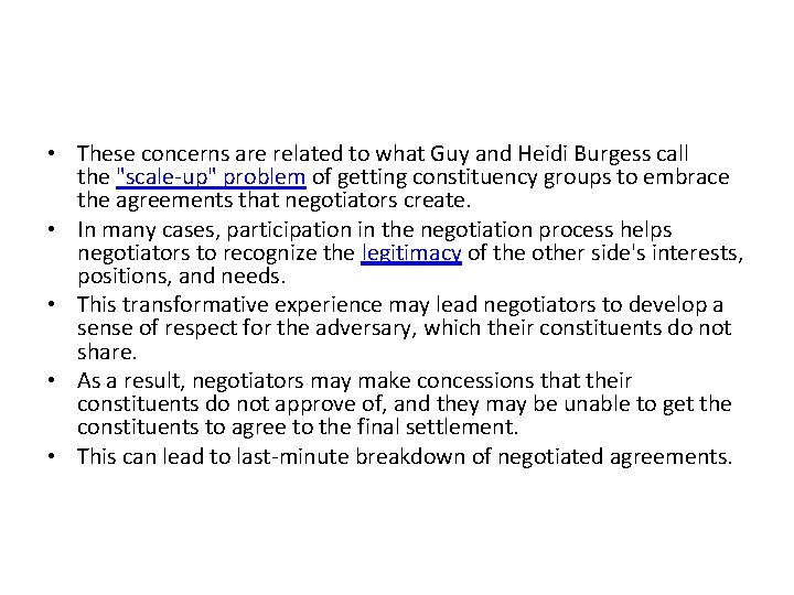 Obstacles to Negotiation Introduction Removing the obstacles to
