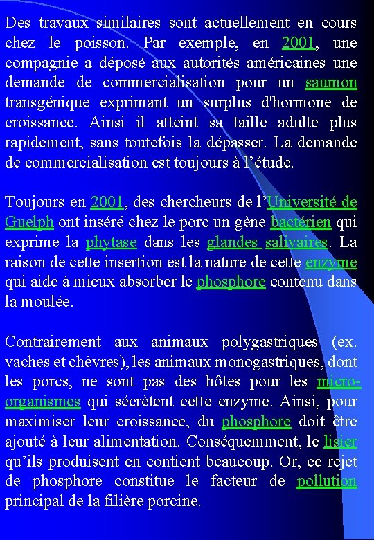 ANIMAUX TRANSGENIQUES Prof Dr Emile Didier FIOGBE Dpartement