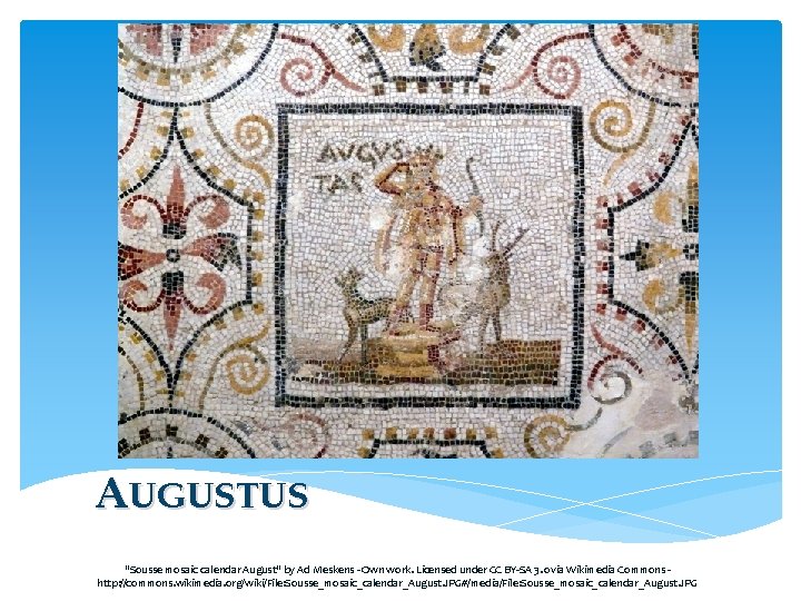 AUGUSTUS Sousse mosaic calendar August by Ad Meskens