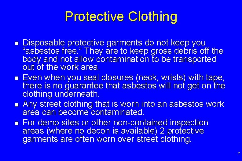 Asbestos NESHAP Inspection and Safety Procedures Course Chapter