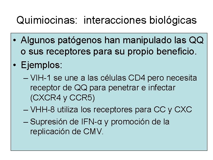Citocinas y Quimiocinas Definicin Productos secretados por las
