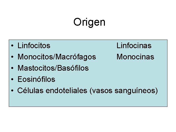 Citocinas y Quimiocinas Definicin Productos secretados por las