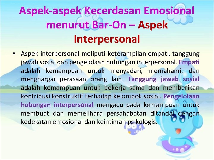 Menulis Aitem Kecerdasan Emosional By Natalia Konradus Definisi