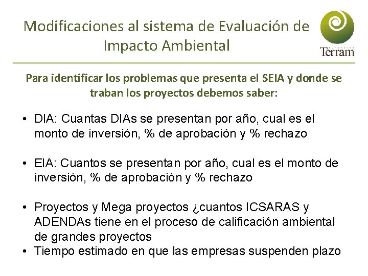 Modificaciones al Sistema de Evaluacin de Impacto Ambiental