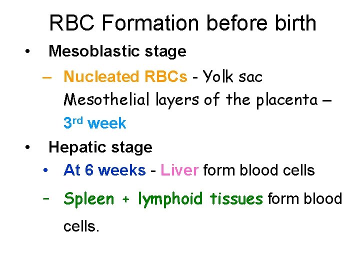 Learning Objectives of todays Revise Erythropoiesis Regulation of