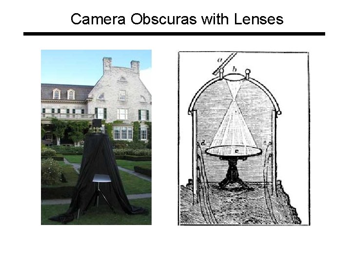 16421 Vision Sensors Lecture 2 Camera Obscura View