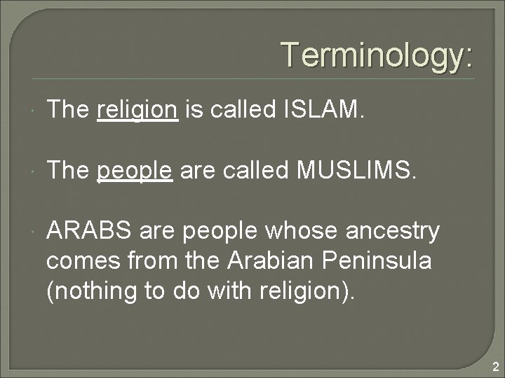 Chapter 11 The Islamic World As the Byzantines