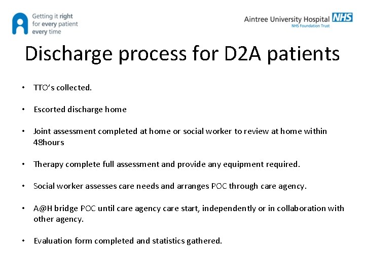 Discharge To Assess Aintree University Hospital 10 th