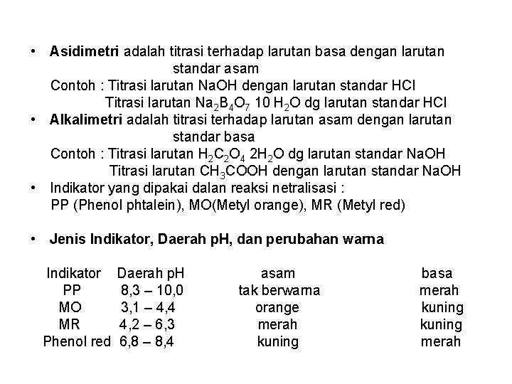 KIMIA ANALISA KUANTITATIF Ana Hidayati M Larutan Standard