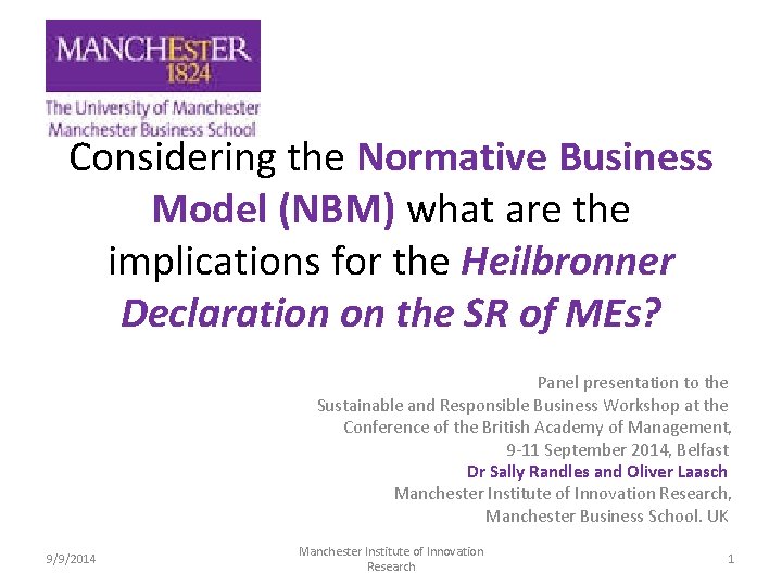Considering the Normative Business Model NBM what are