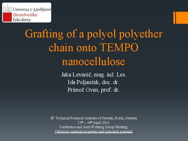 Grafting of a polyol polyether chain onto TEMPO