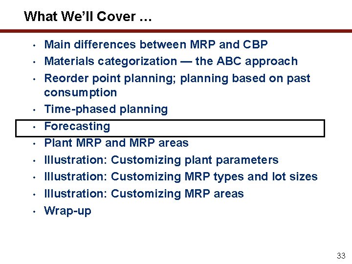 0 Implement SAP ERP ConsumptionBased Planning Functionality for