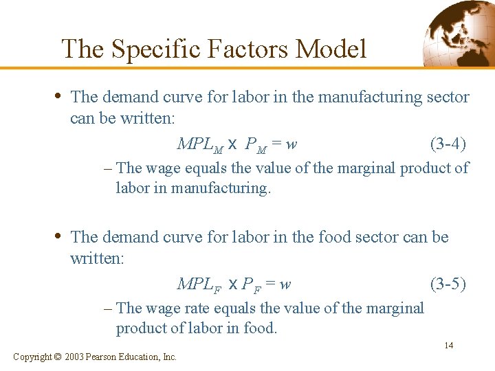 Chapter 3 Specific Factors and Income Distribution Prepared