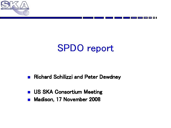 SPDO report n Richard Schilizzi and Peter Dewdney